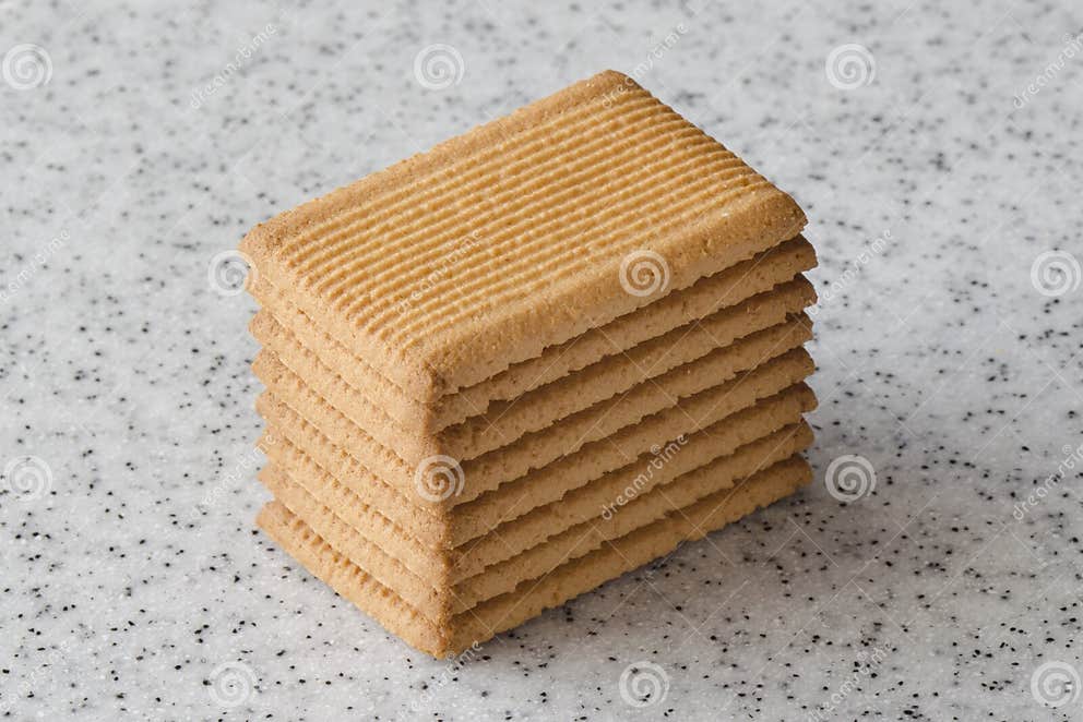 Rectangular Shortbread Cookies on a Light Marble Top. Homemade Baking ...
