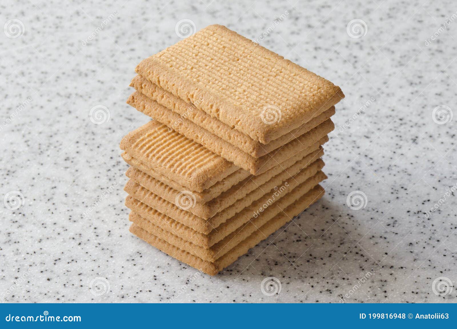 Rectangular Shortbread Cookies on a Light Marble Top. Homemade Baking ...