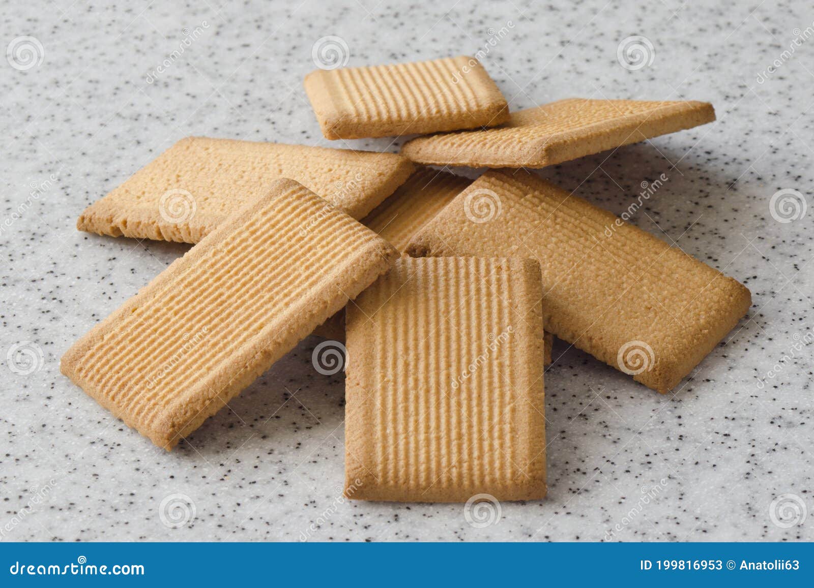 Rectangular Shortbread Cookies on a Light Marble Top. Homemade Baking ...