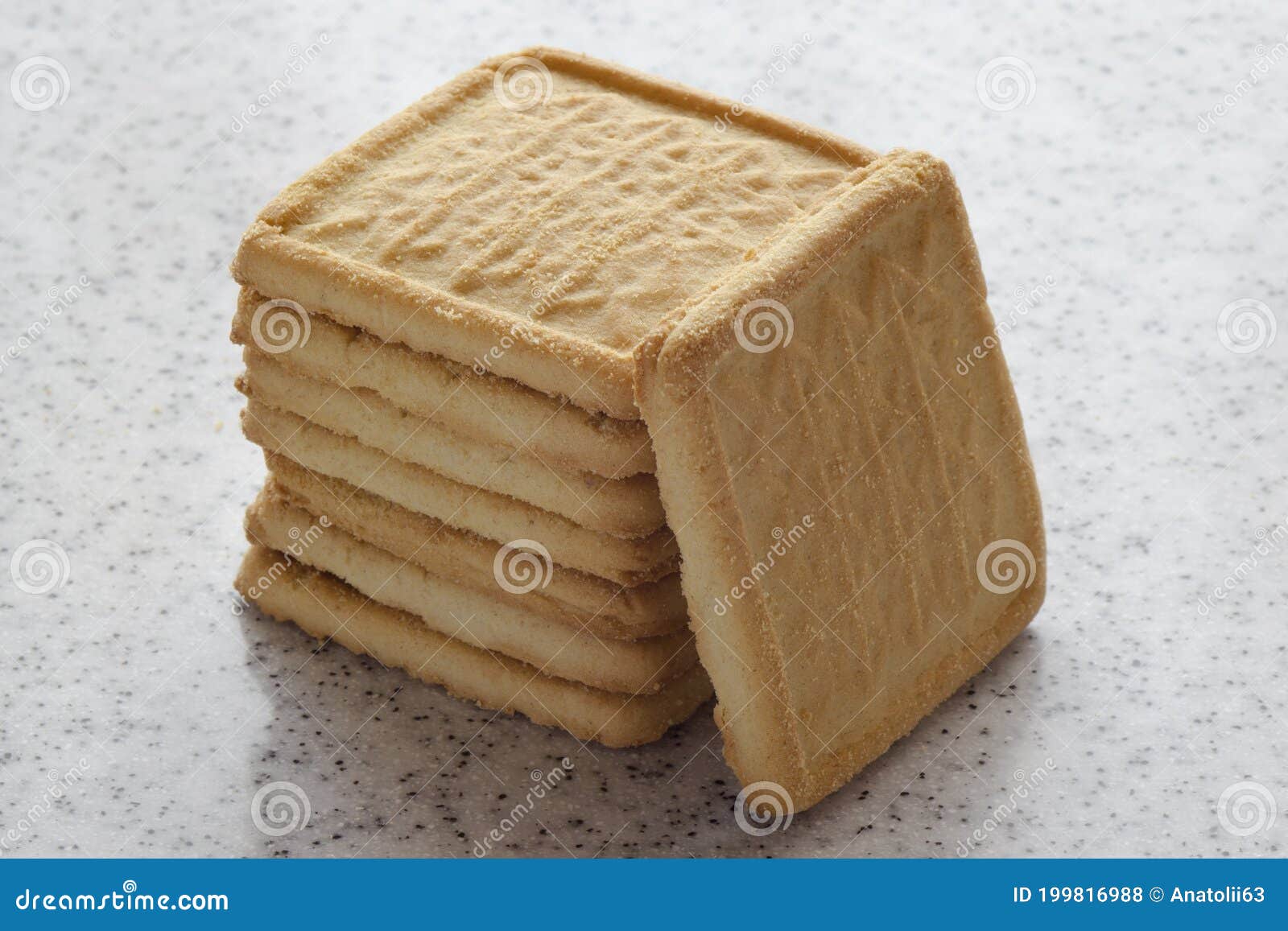 Rectangular Shortbread Cookies on a Light Marble Top. Homemade Baking ...