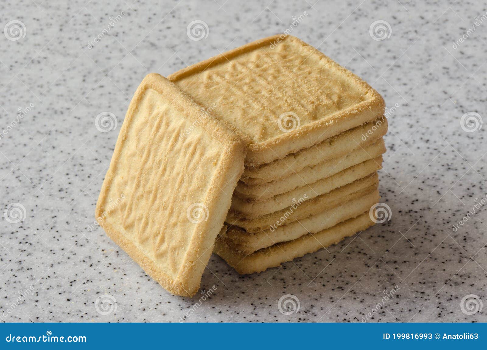 Rectangular Shortbread Cookies on a Light Marble Top. Homemade Baking ...