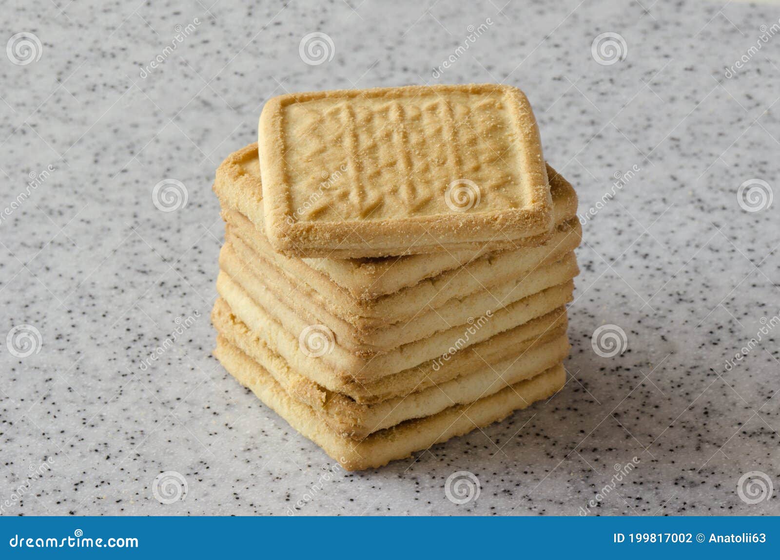Rectangular Shortbread Cookies on a Light Marble Top. Homemade Baking ...