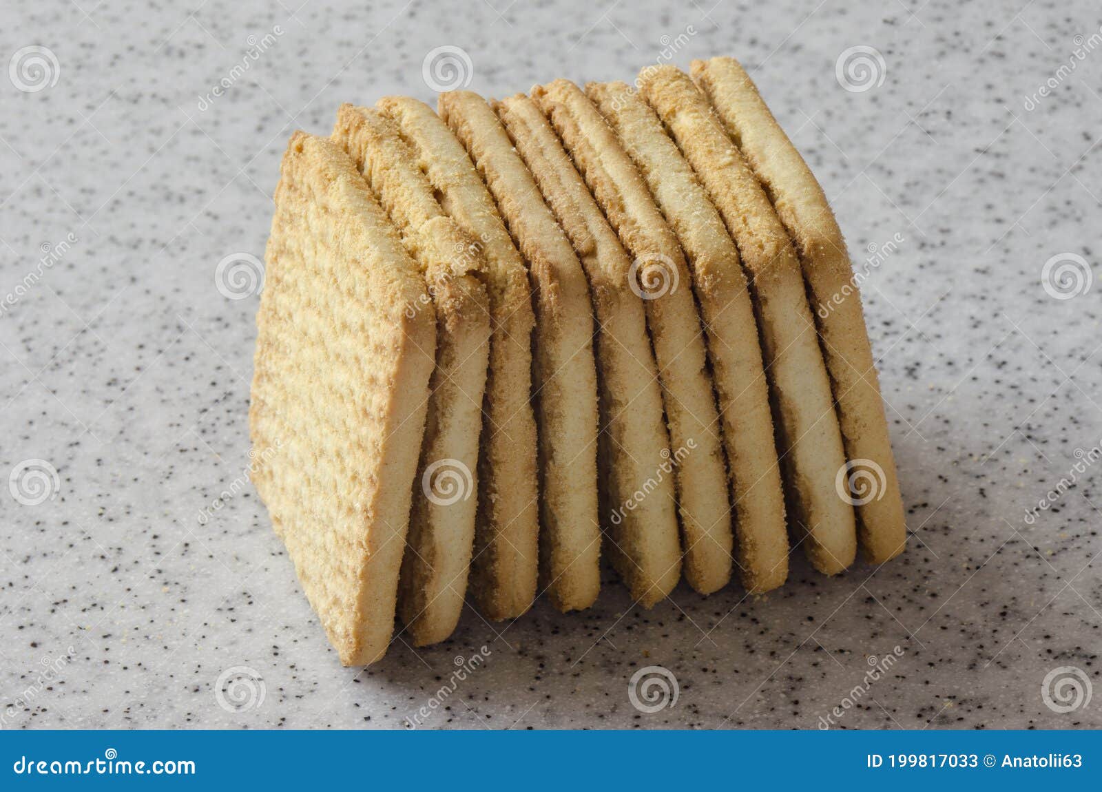 Rectangular Shortbread Cookies on a Light Marble Top. Homemade Baking ...