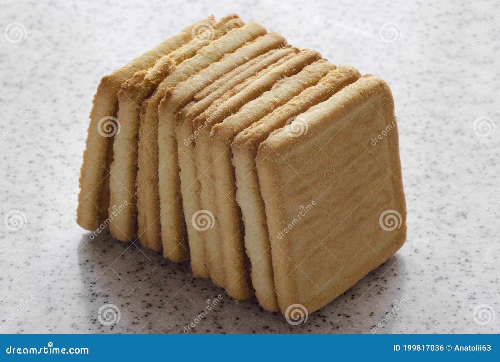 Rectangular Shortbread Cookies on a Light Marble Top. Homemade Baking ...