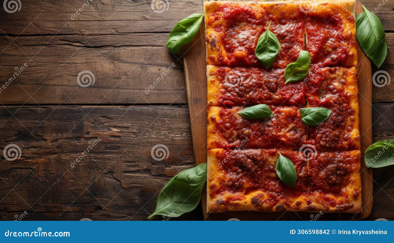 A Rectangular Sicilian Pizza with a Thick, Golden-brown Crust and ...