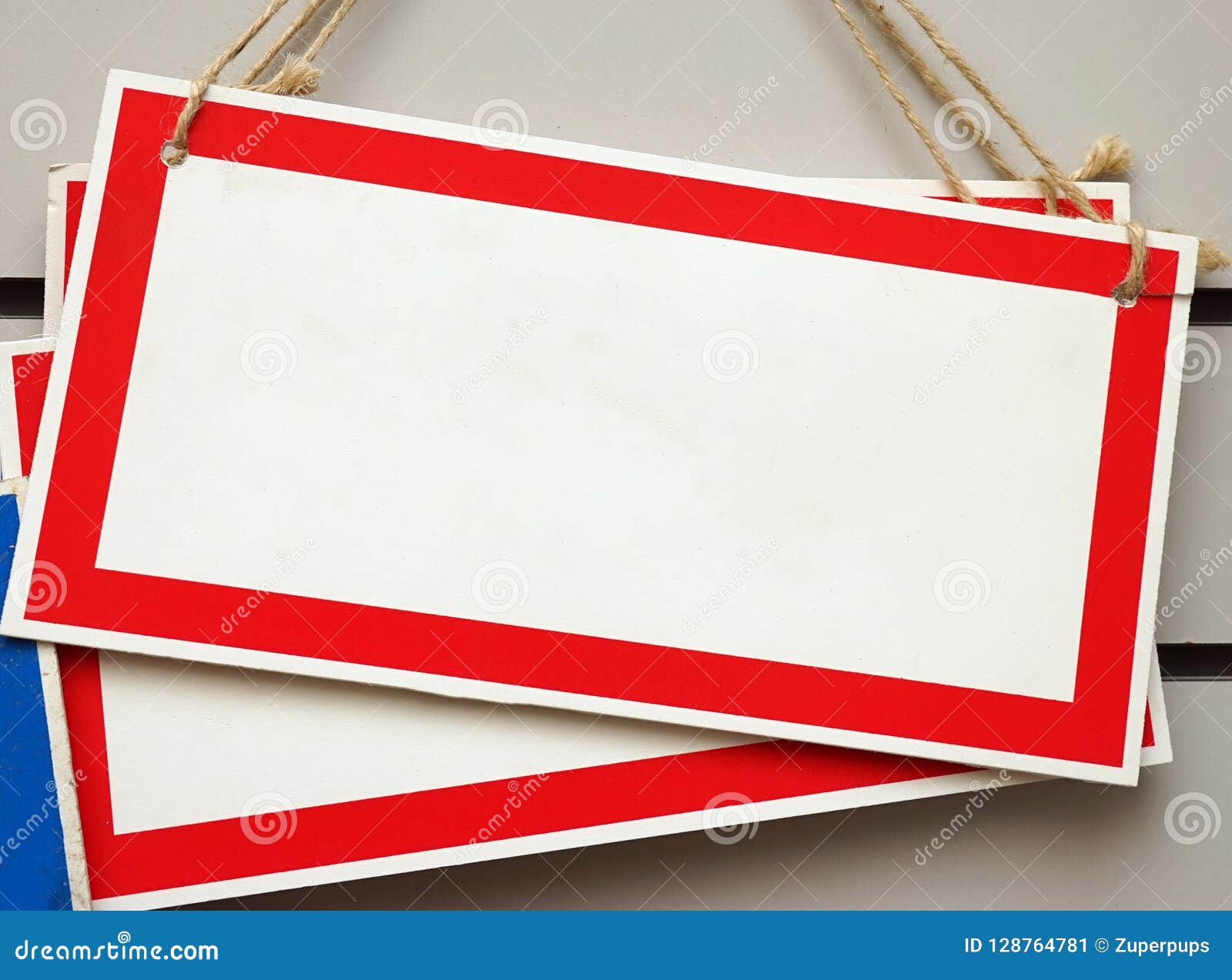 Rectangular Sign with a Red Border Stock Image - Image of caution ...