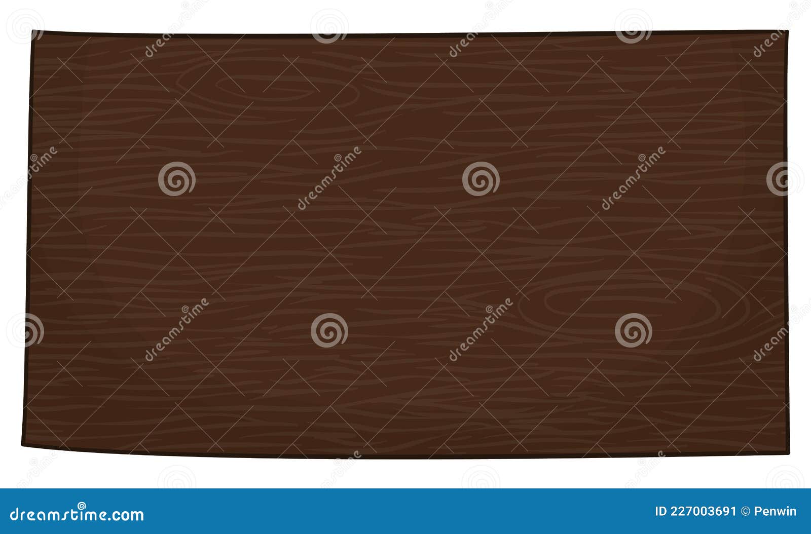 Rectangular Sign with Wooden Texture in Cartoon Style, Vector ...