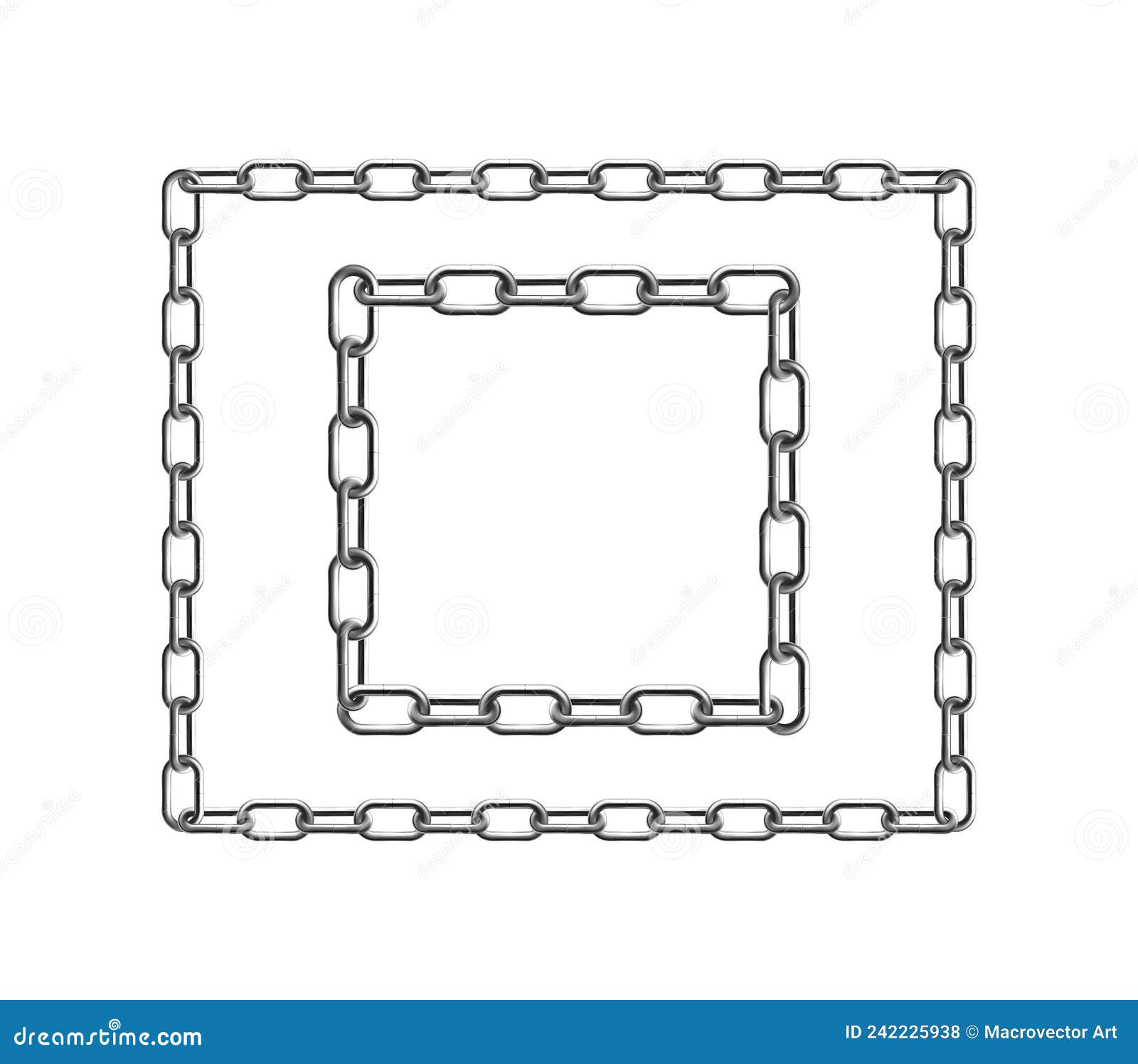 Rectangular Silver Chain Frame Stock Vector - Illustration of design ...