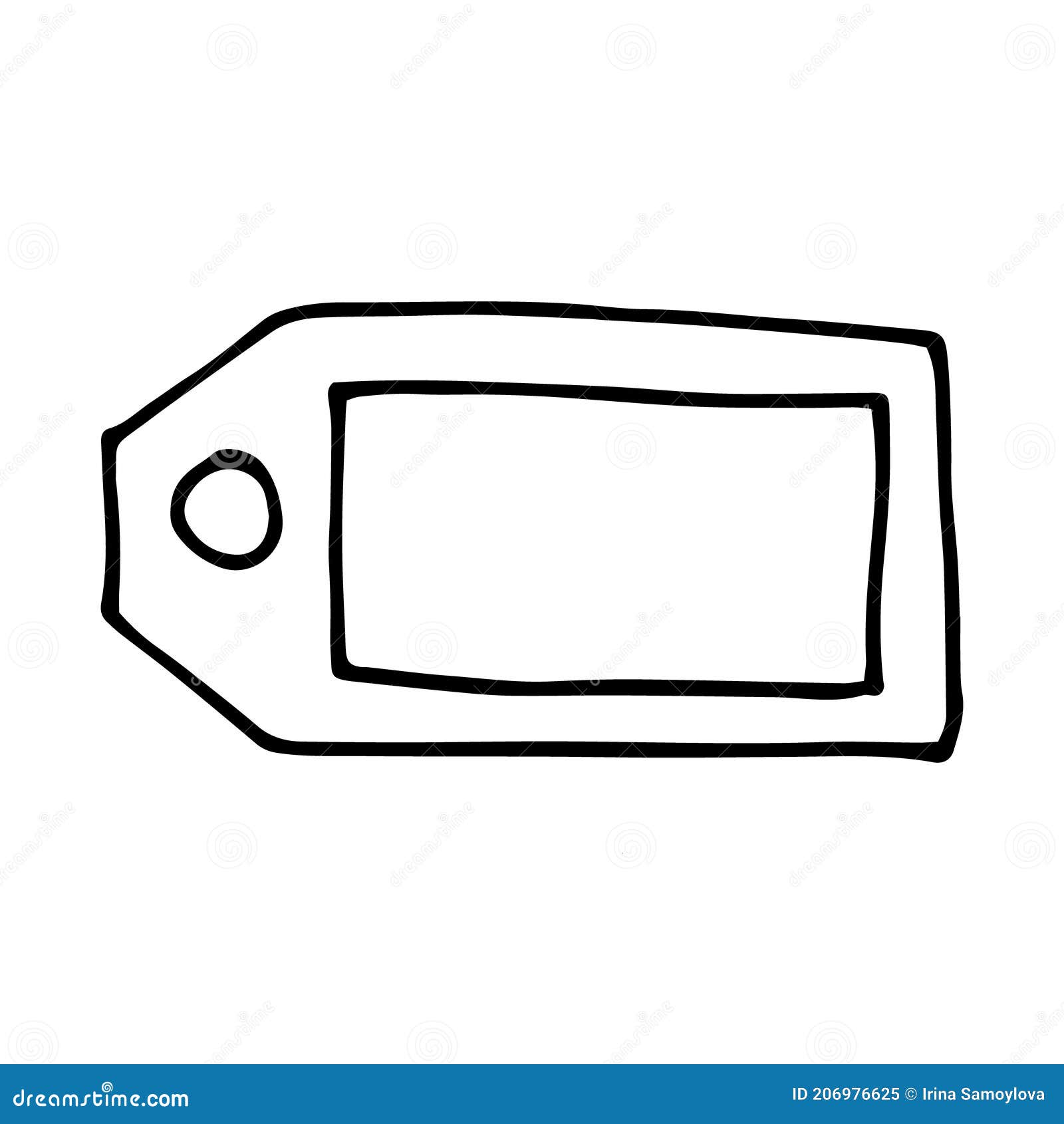 Rectangular Sketch Label Hand Drawn Doodle. Single Element for ...