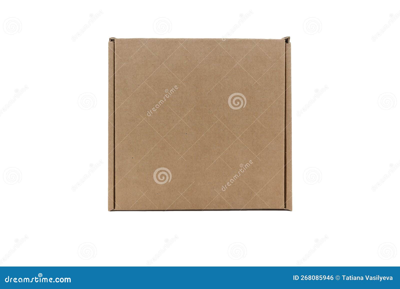 Rectangular Small Brown Box Isolated on a White Background, Top View ...