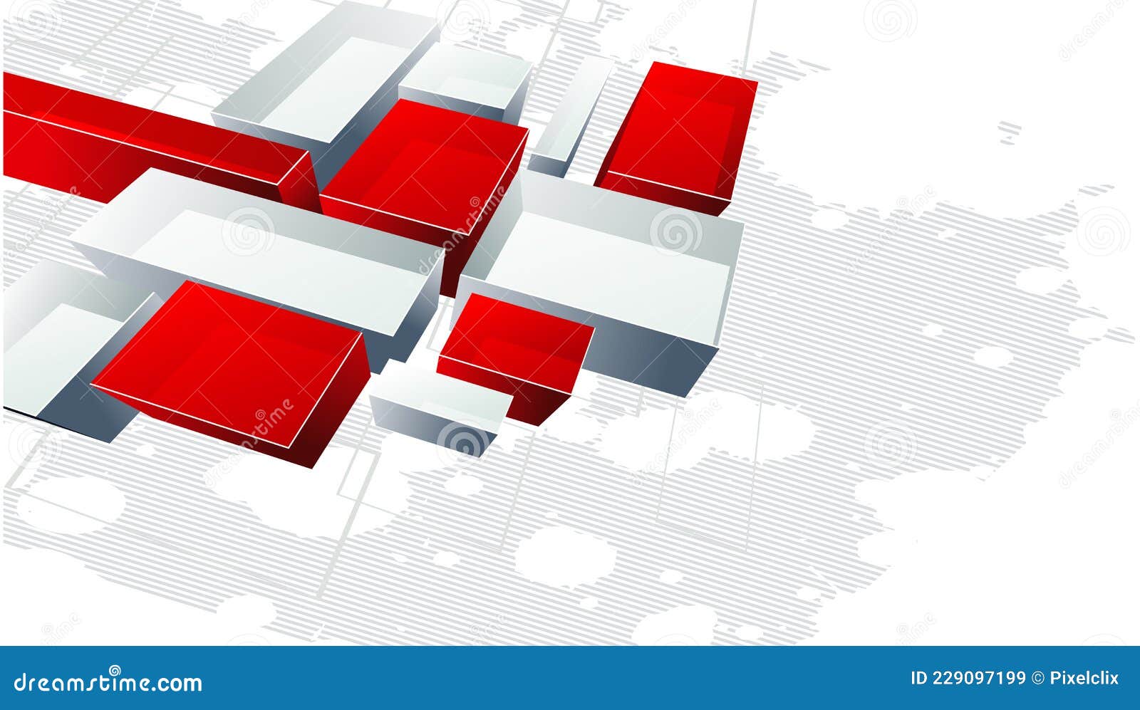 Floating Solid Blocks in Space. Stock Vector - Illustration of rendered ...