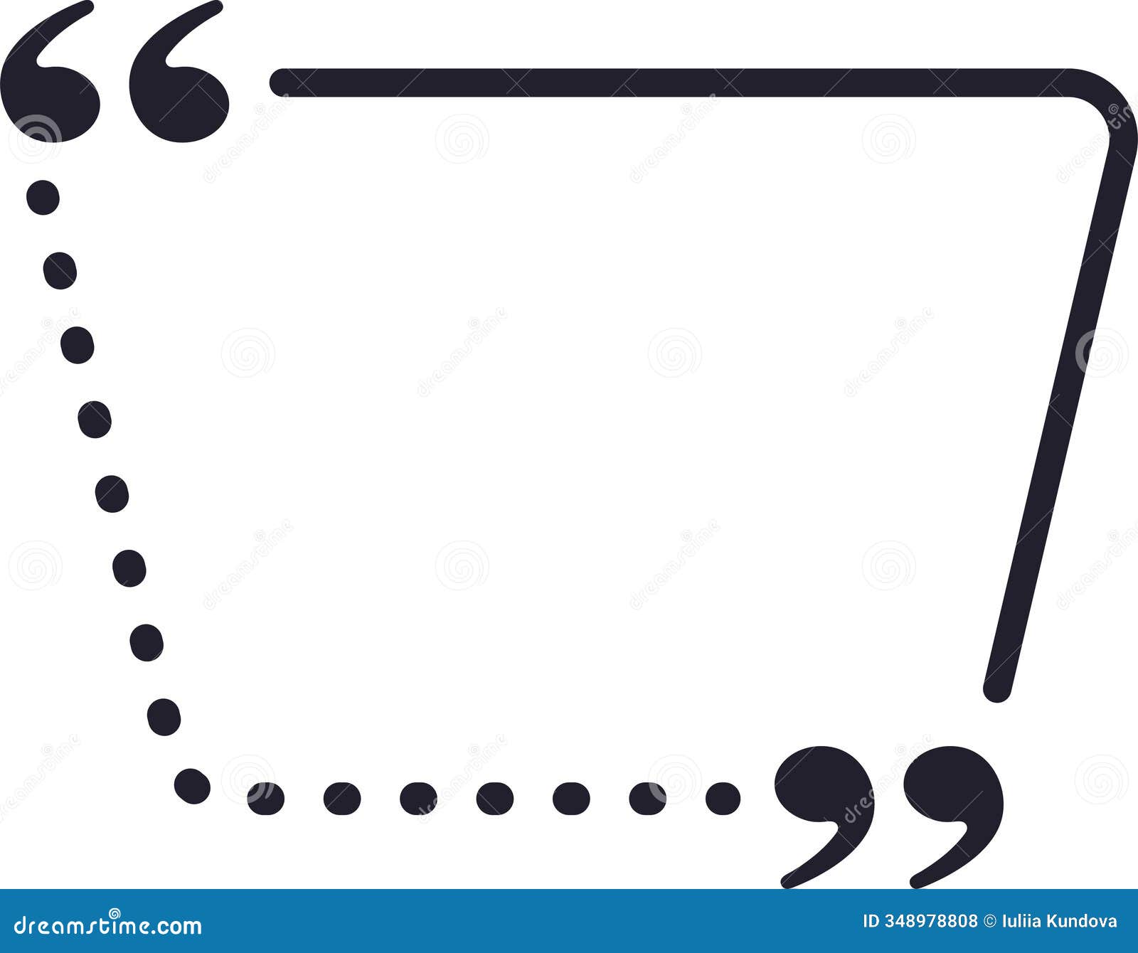 Rectangular Speech Bubble with Quotation Marks at the Corners Indicating a Space for a Quote or ...