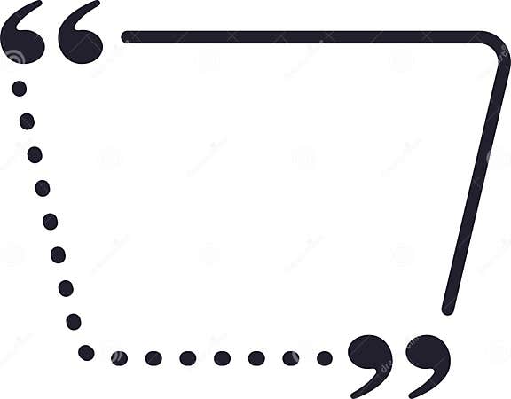Rectangular Speech Bubble with Quotation Marks at the Corners Indicating a Space for a Quote or ...