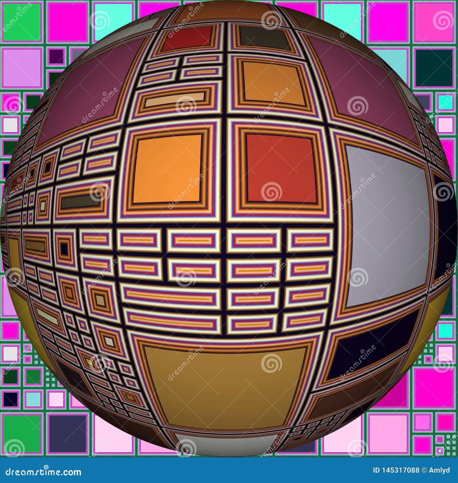 Pattern Sphere Most Colourful Stock Illustration - Illustration of ...