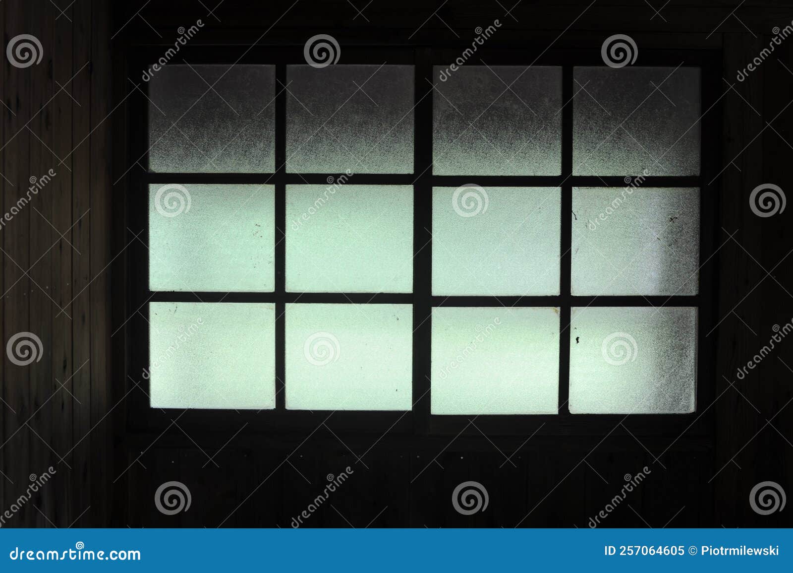 Rectangular and Square Window Frame with Green Light Stock Image ...