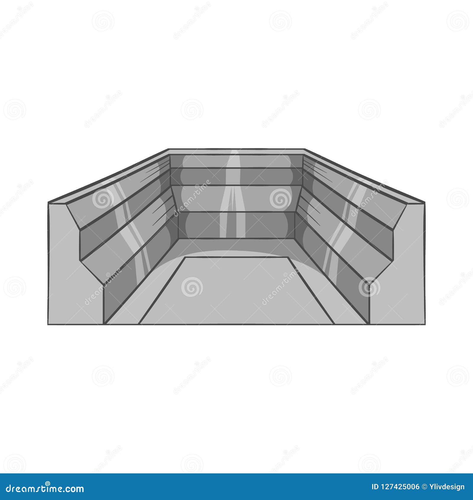 Rectangular Stadium Icon, Black Monochrome Style Stock Illustration ...