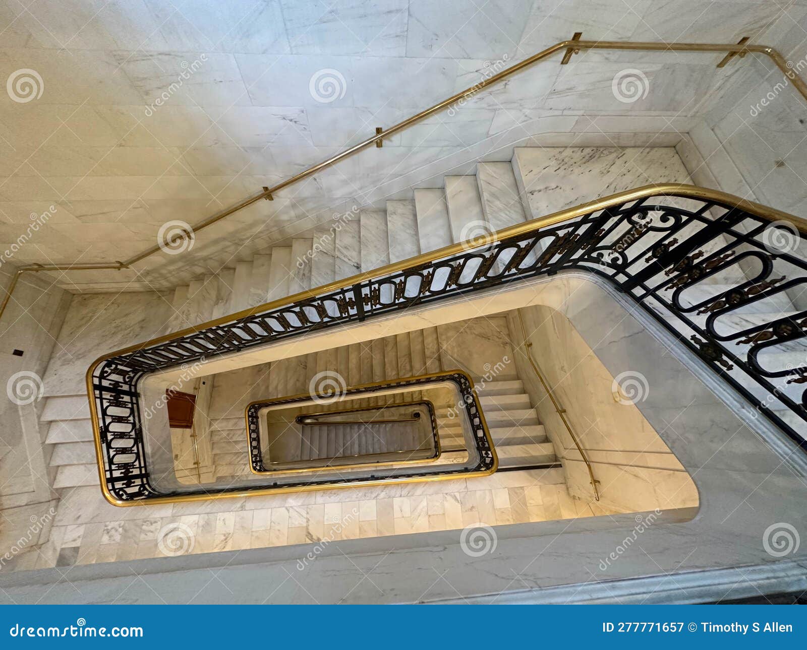 A Rectangular Stairs Looking Down. Stock Image - Image of retro, places ...