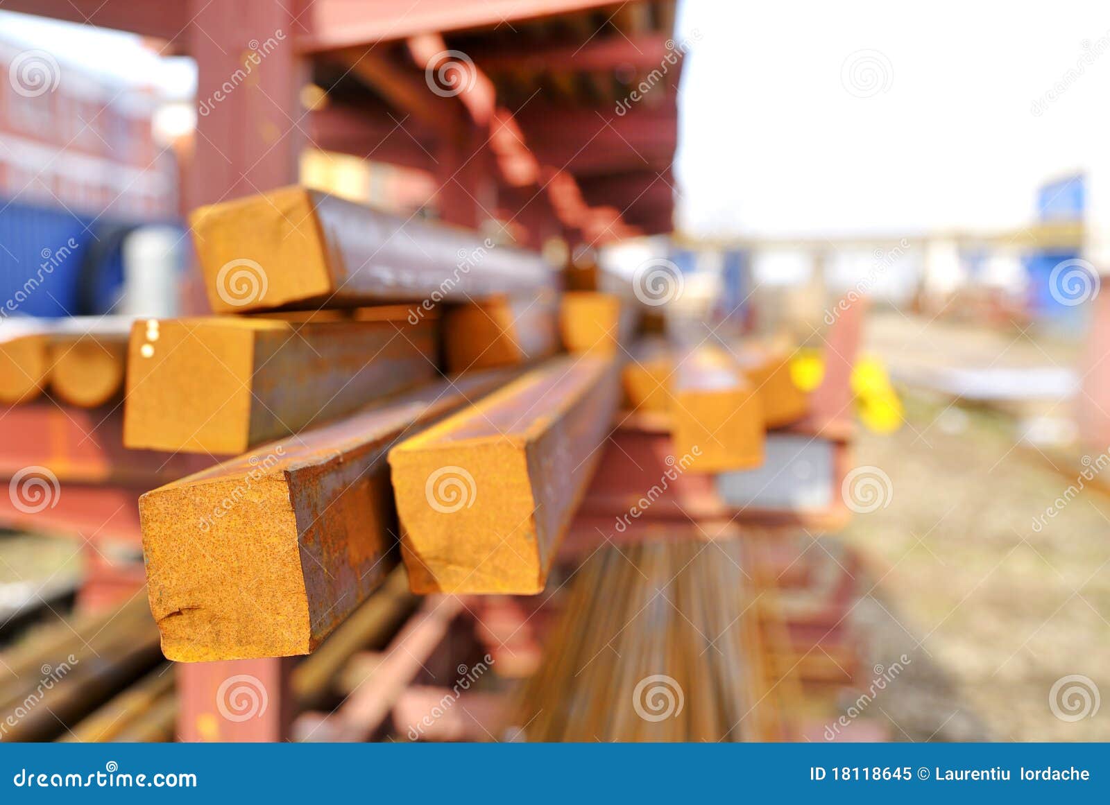 Rectangular Steel Bars in a Pile Stock Image - Image of material, bunch ...