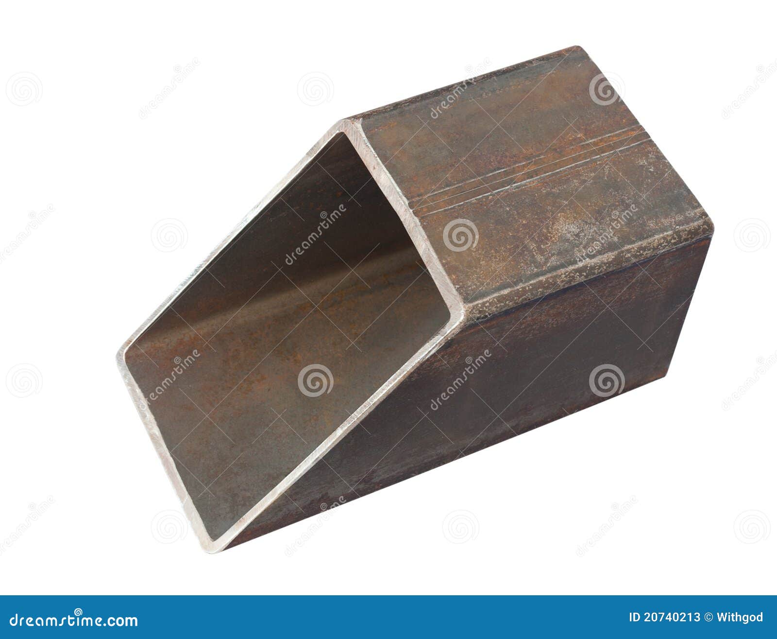 Rectangular steel pipe stock image. Image of diagonal - 20740213
