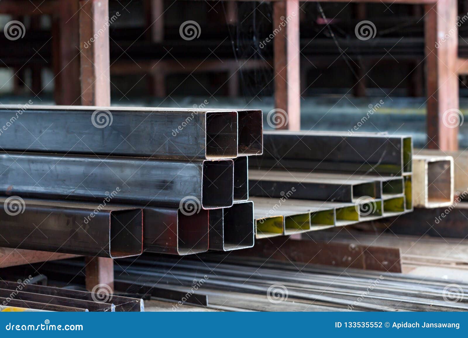 Rectangular Steel for Structural Work. Steel Rectangle Placed on Stock ...