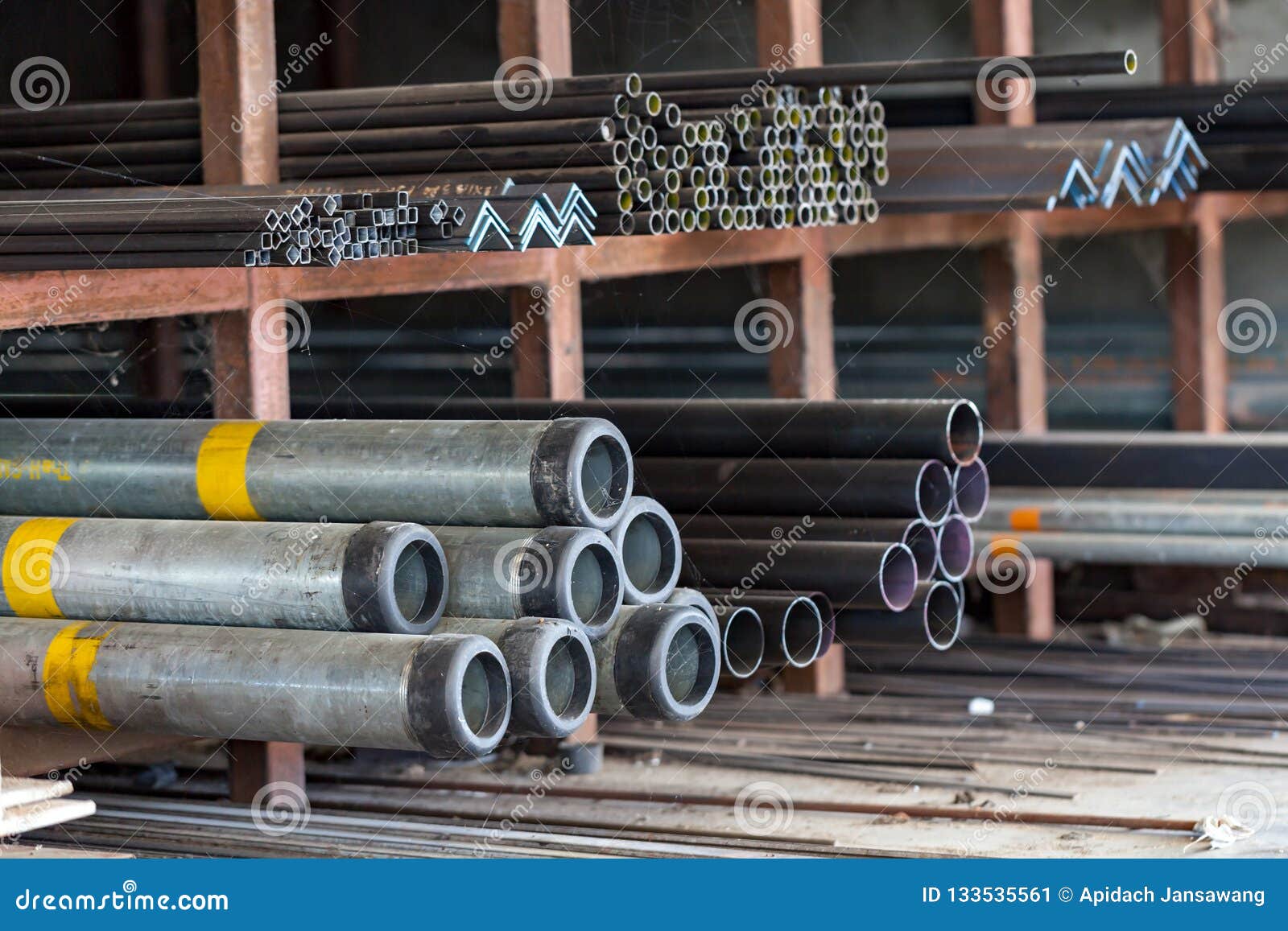 Rectangular Steel for Structural Work. Steel Rectangle Placed on Stock ...