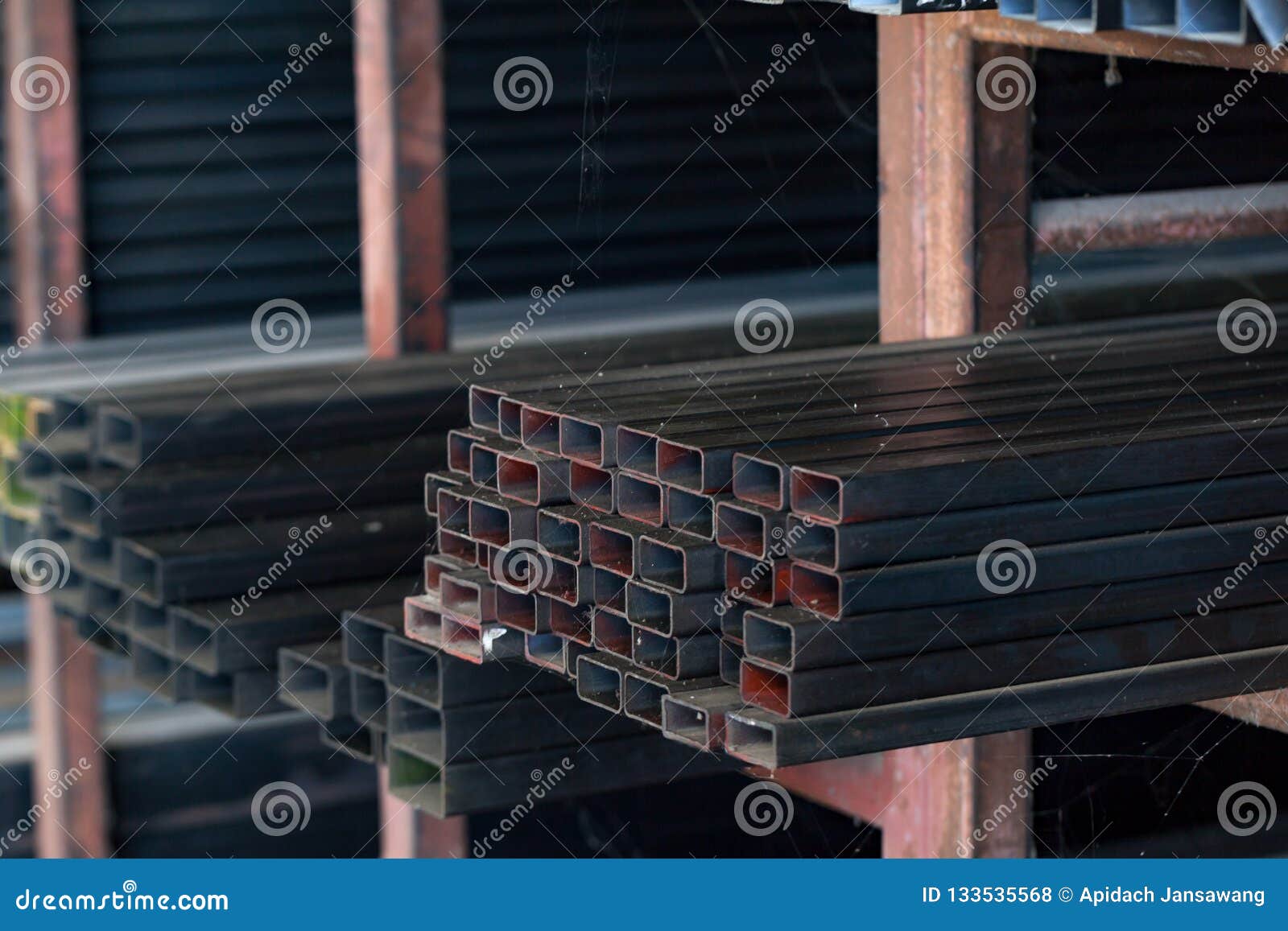 Rectangular Steel for Structural Work. Steel Rectangle Placed on Stock ...