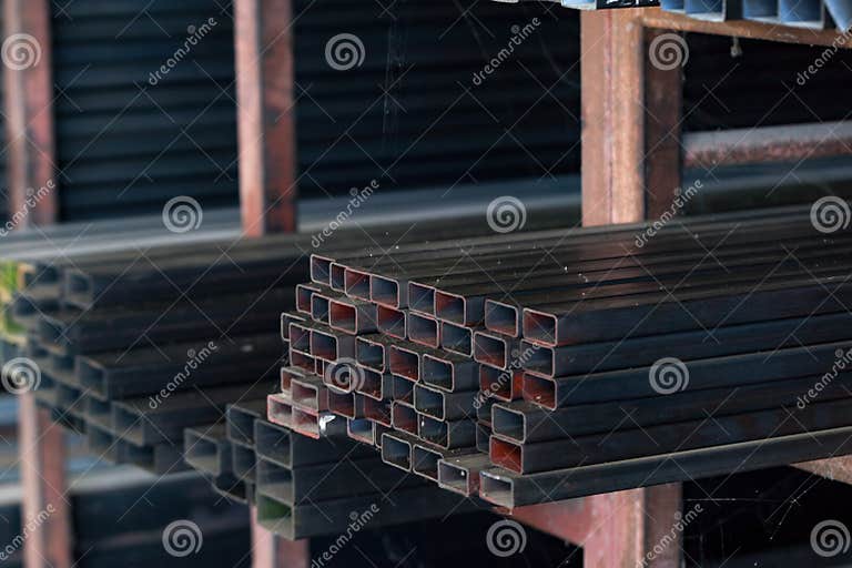 Rectangular Steel for Structural Work. Steel Rectangle Placed on Stock ...