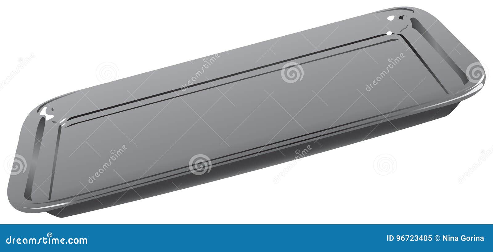Rectangular steel tray stock vector. Illustration of detail - 96723405