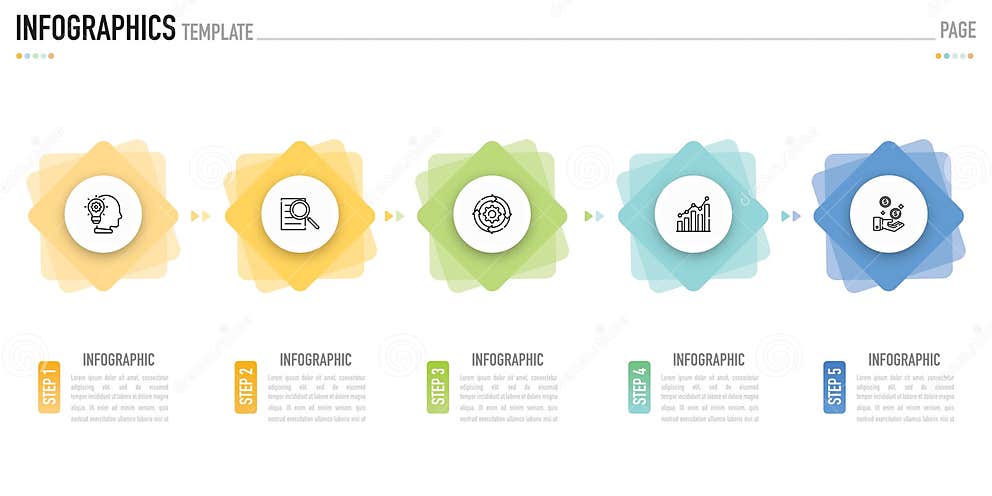 Rectangular 5 Steps Infographic for Business Presentation Stock ...