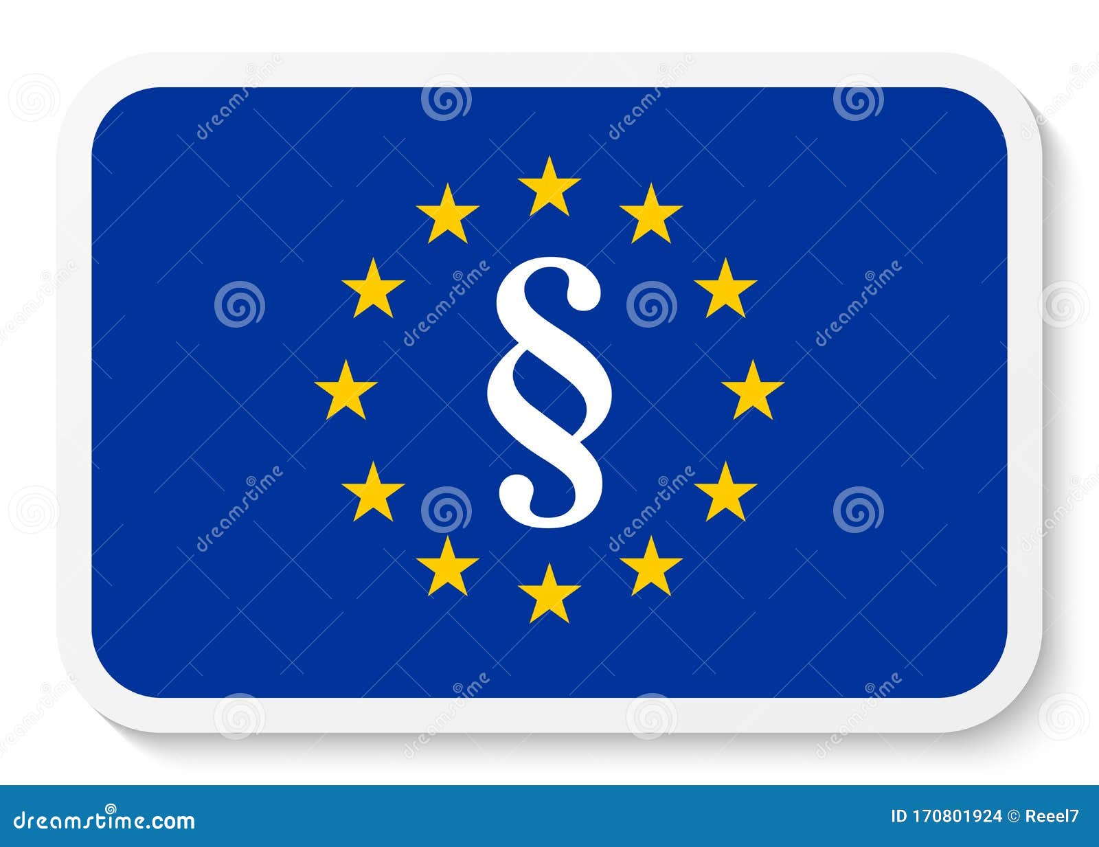 Rectangular Sticker Icon with the EU Flag and a Paragraph Mark, Law ...