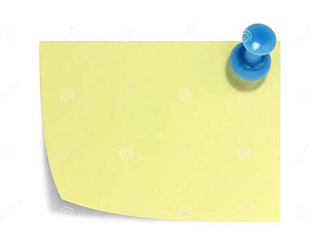 Rectangular Sticky Note with Blue Pin, and Shadow Stock Image - Image ...