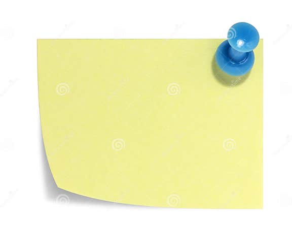 Rectangular Sticky Note with Blue Pin, and Shadow Stock Image - Image ...