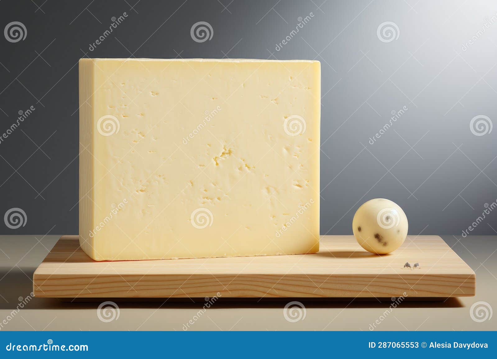 Rectangular Sulguni Cheese On A Wooden Board. Cheese Ball. Generative ...
