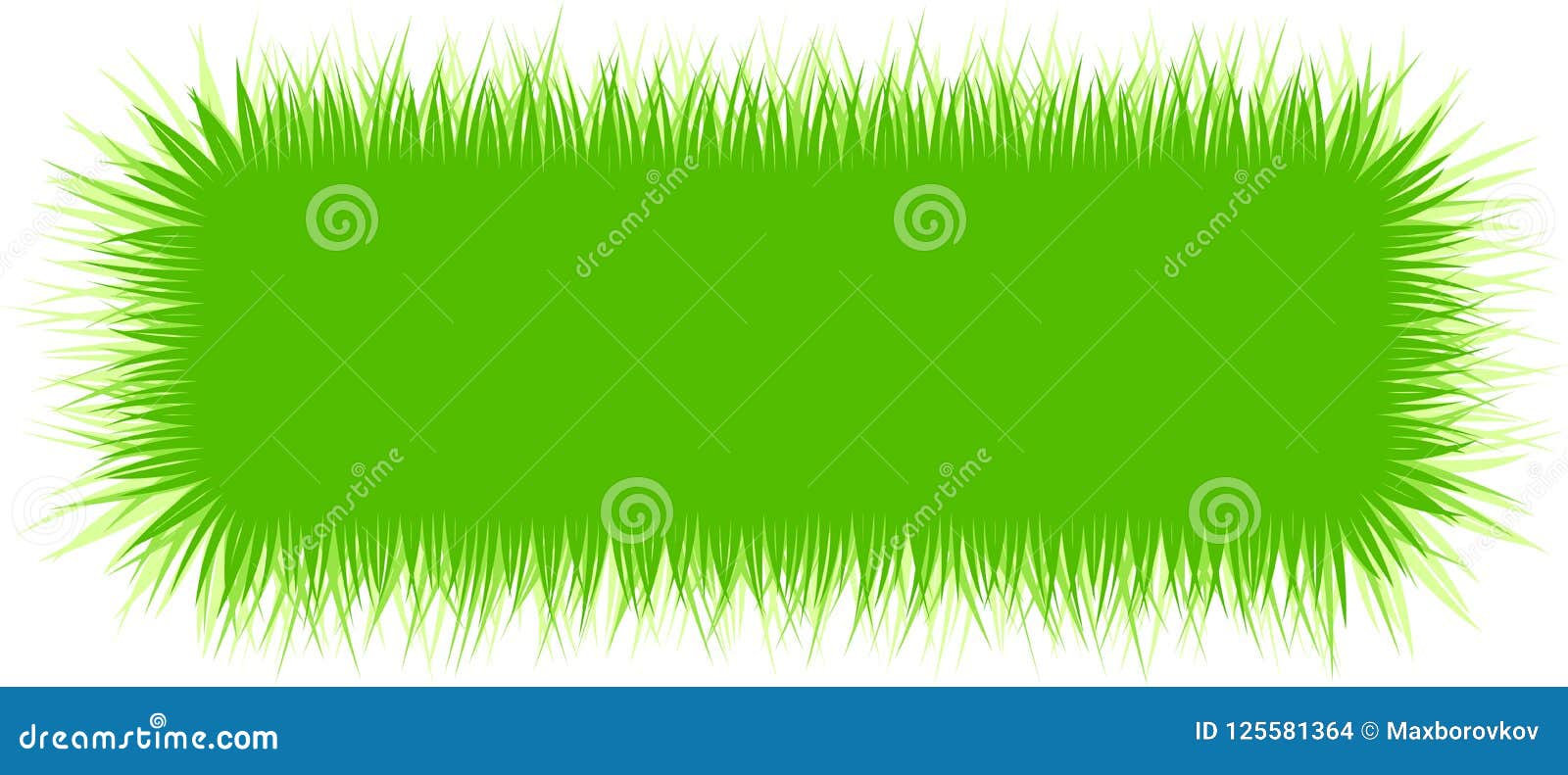 Rectangular Banner with Green Grass. Stock Vector - Illustration of ...