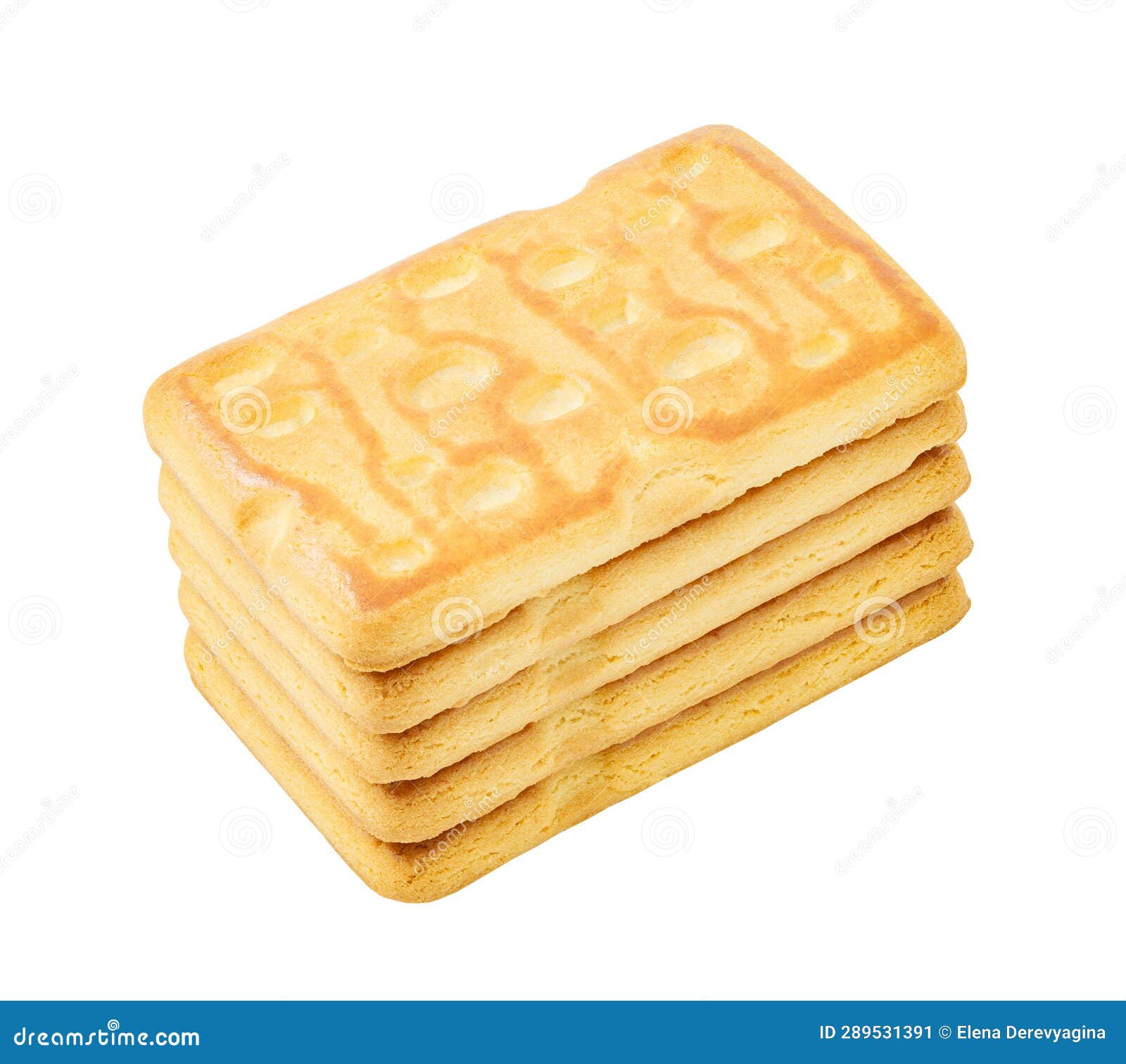 Rectangular Sweet Cookies Five Pieces Stacked One on One, Top View ...