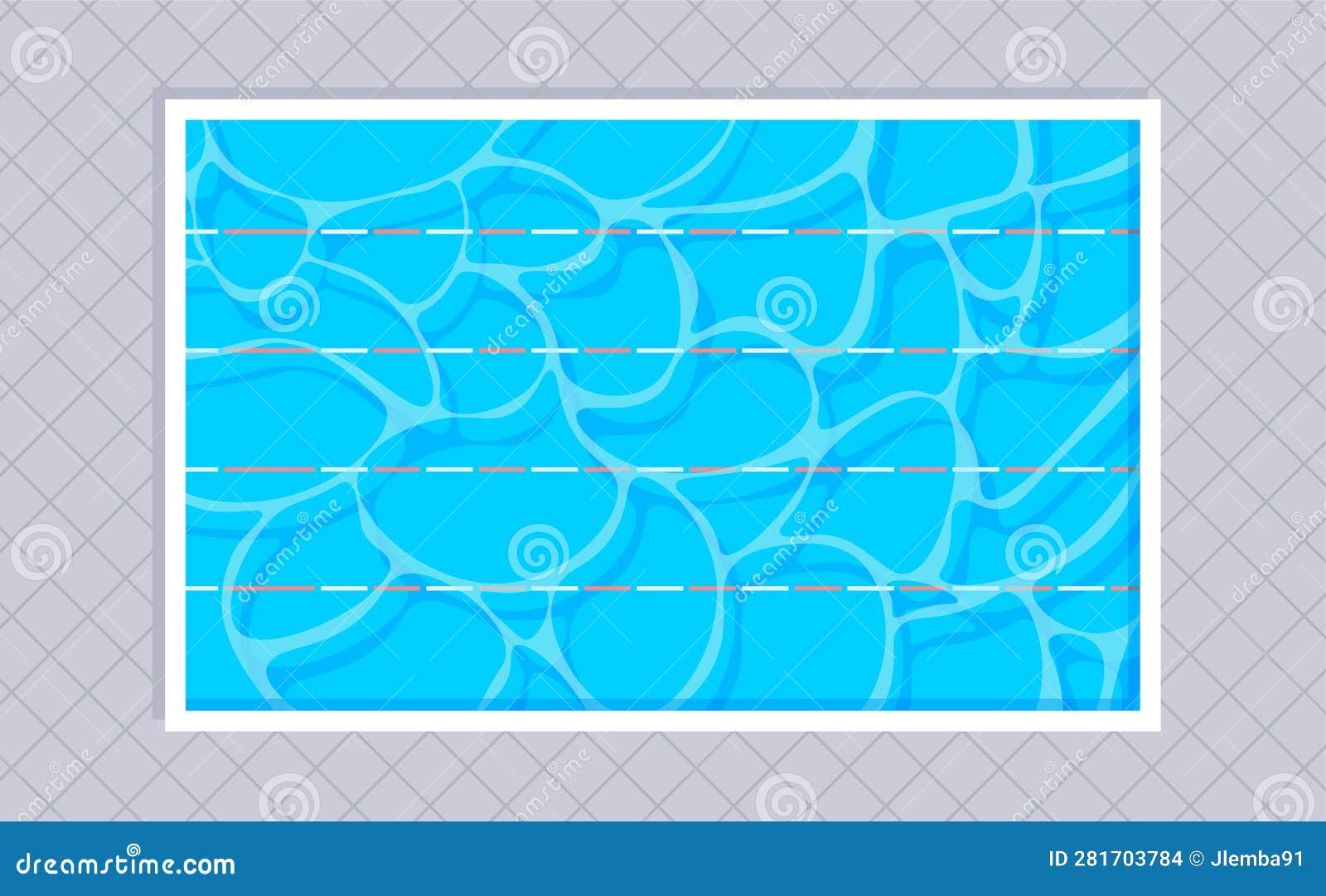 Rectangular Swimming Pool with Lanes and Square Tiles. Stock Vector ...