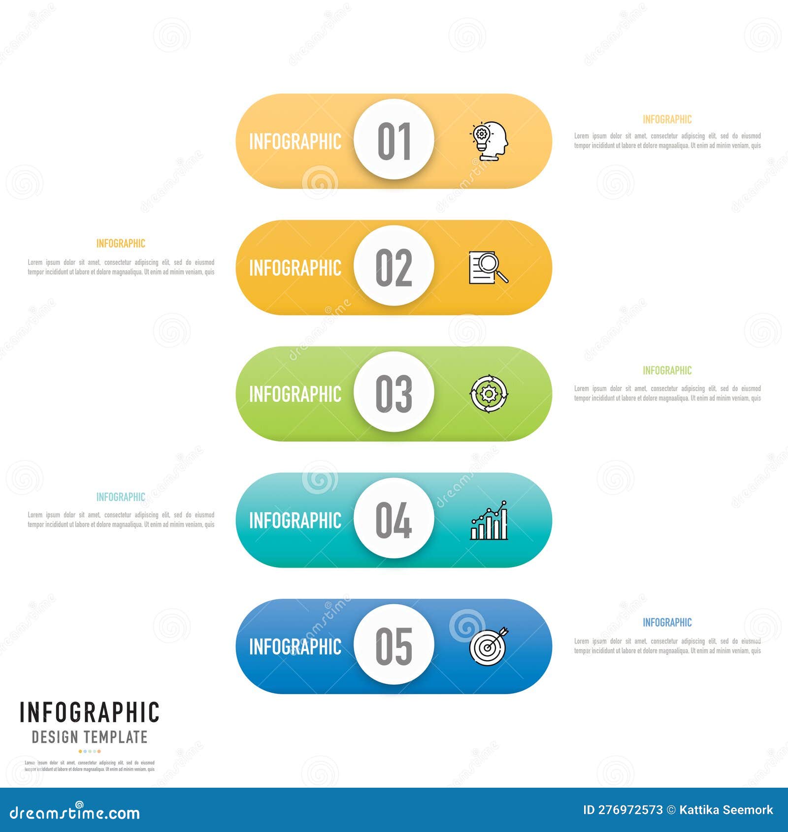 Rectangular Tag and Button Infographic for Business Presentation Stock ...