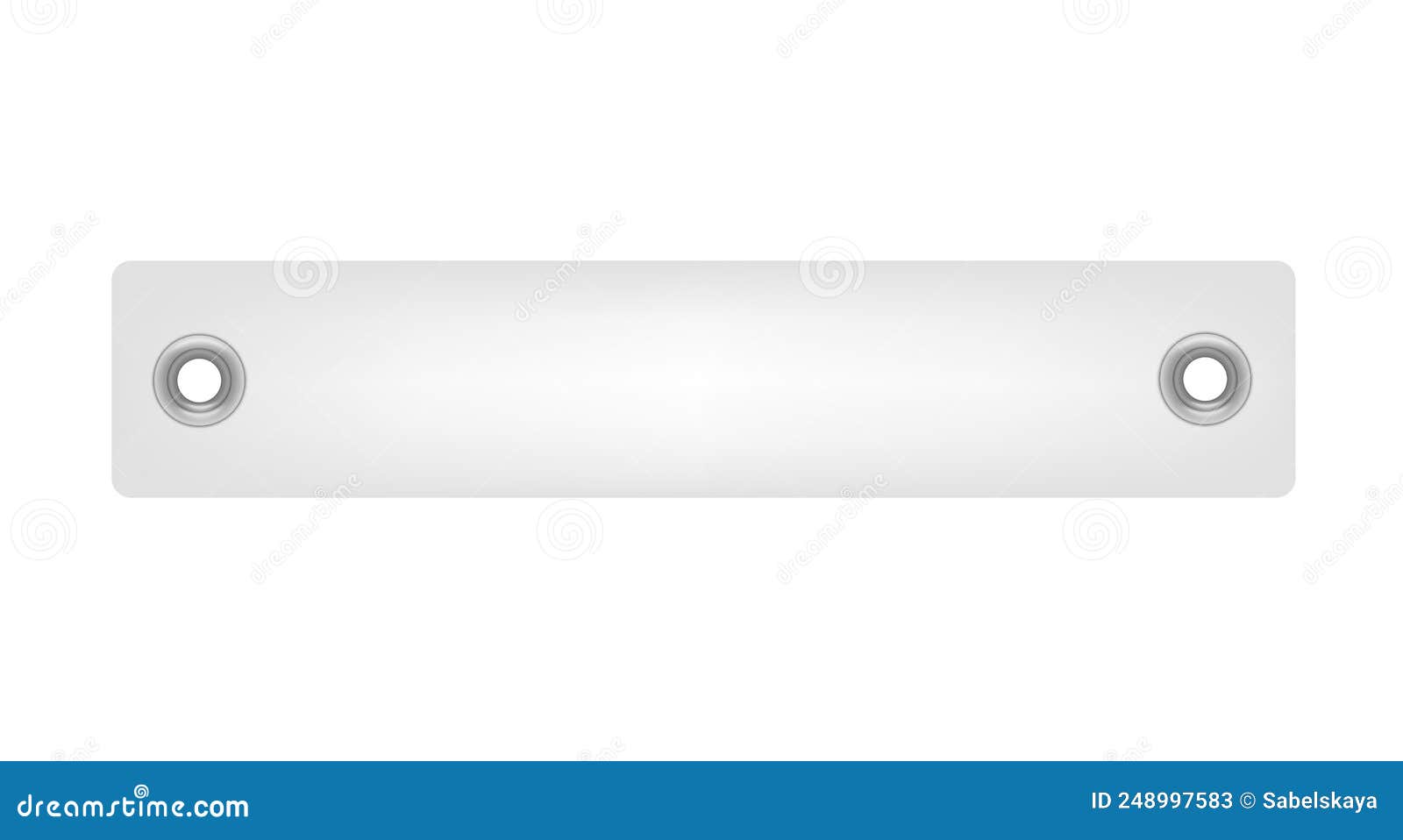 Rectangular Tag with Two Silver Eyelets, Realistic 3d Vector ...