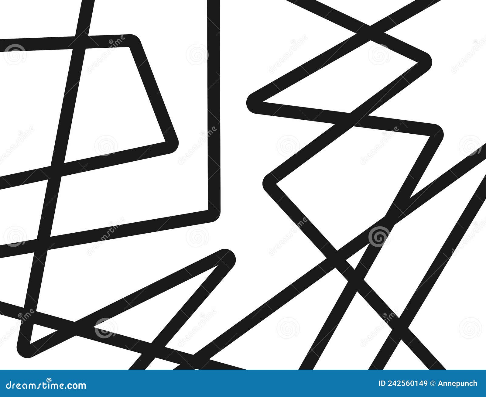 Rectangular Template with Random Straight and Curved Lines. Stock ...