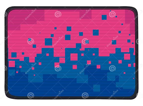 Rectangular Template with Rounded Corners and Pixelated Screen, Vector ...