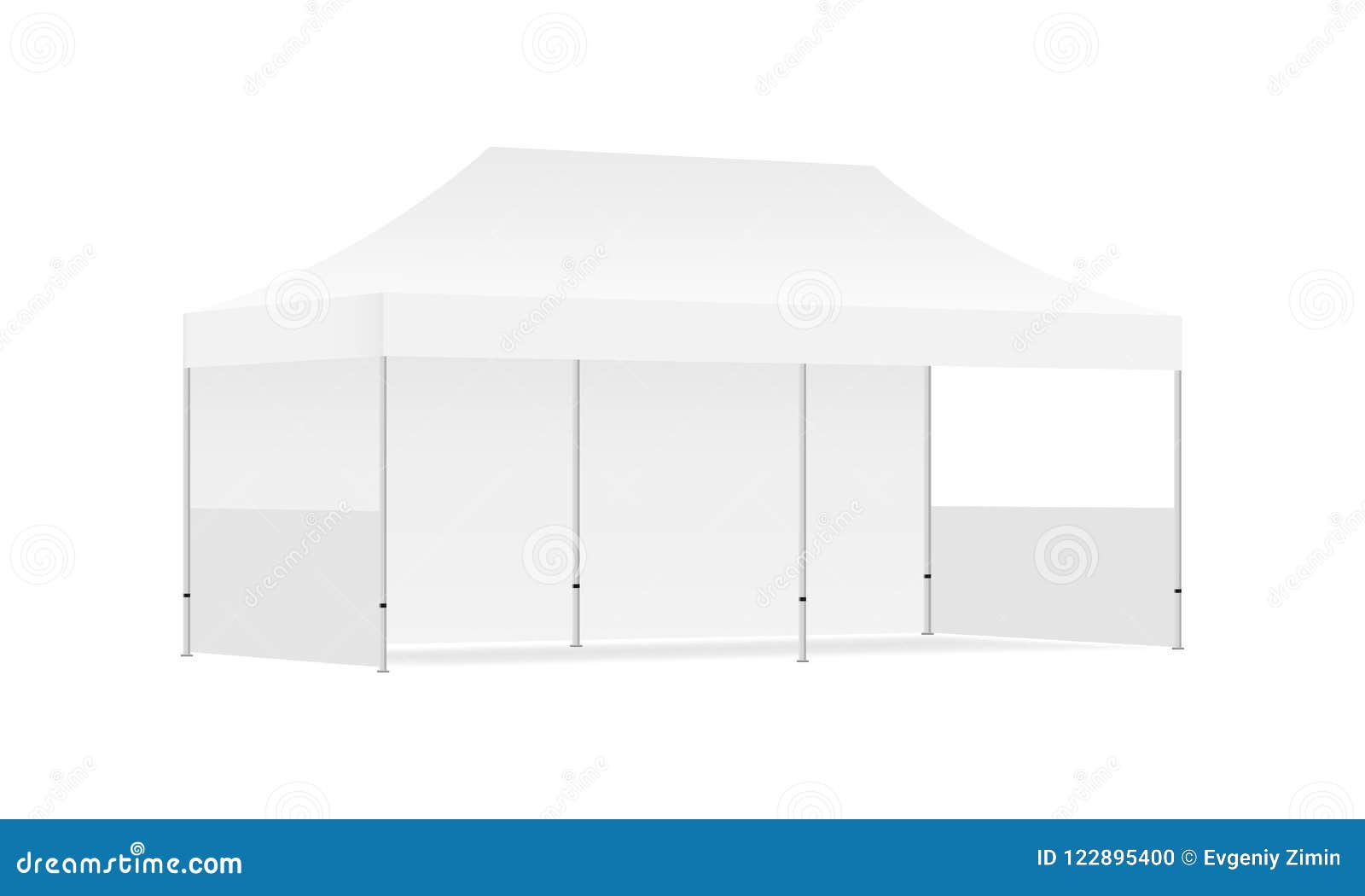 Rectangular Tent Mock Up Isolated on White Background Stock Vector ...