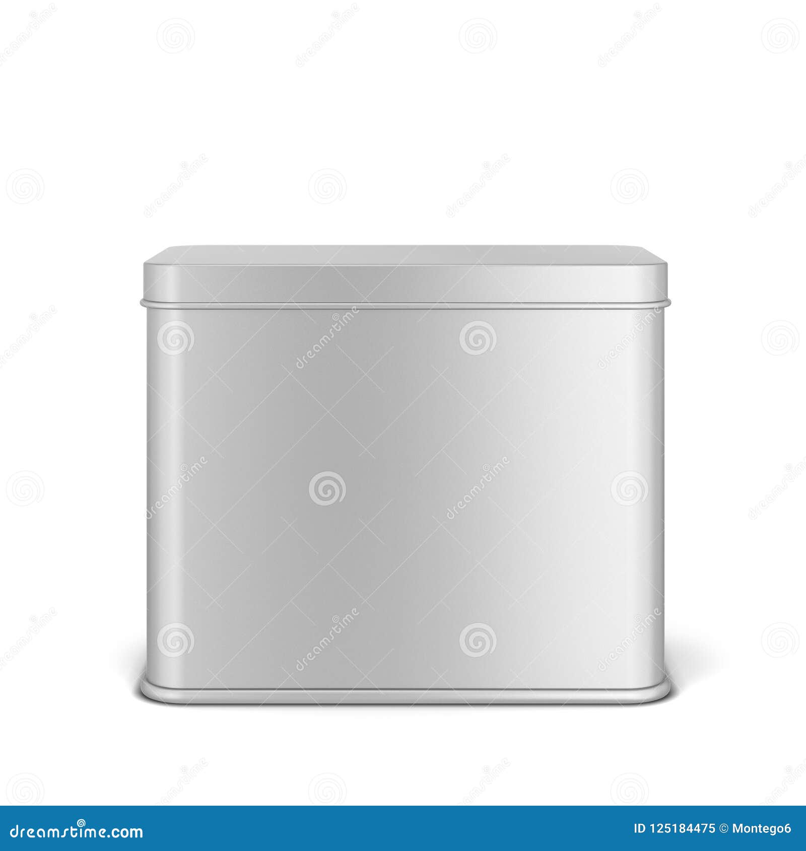 Rectangular Tin Can for Tea or Coffee Stock Illustration - Illustration ...