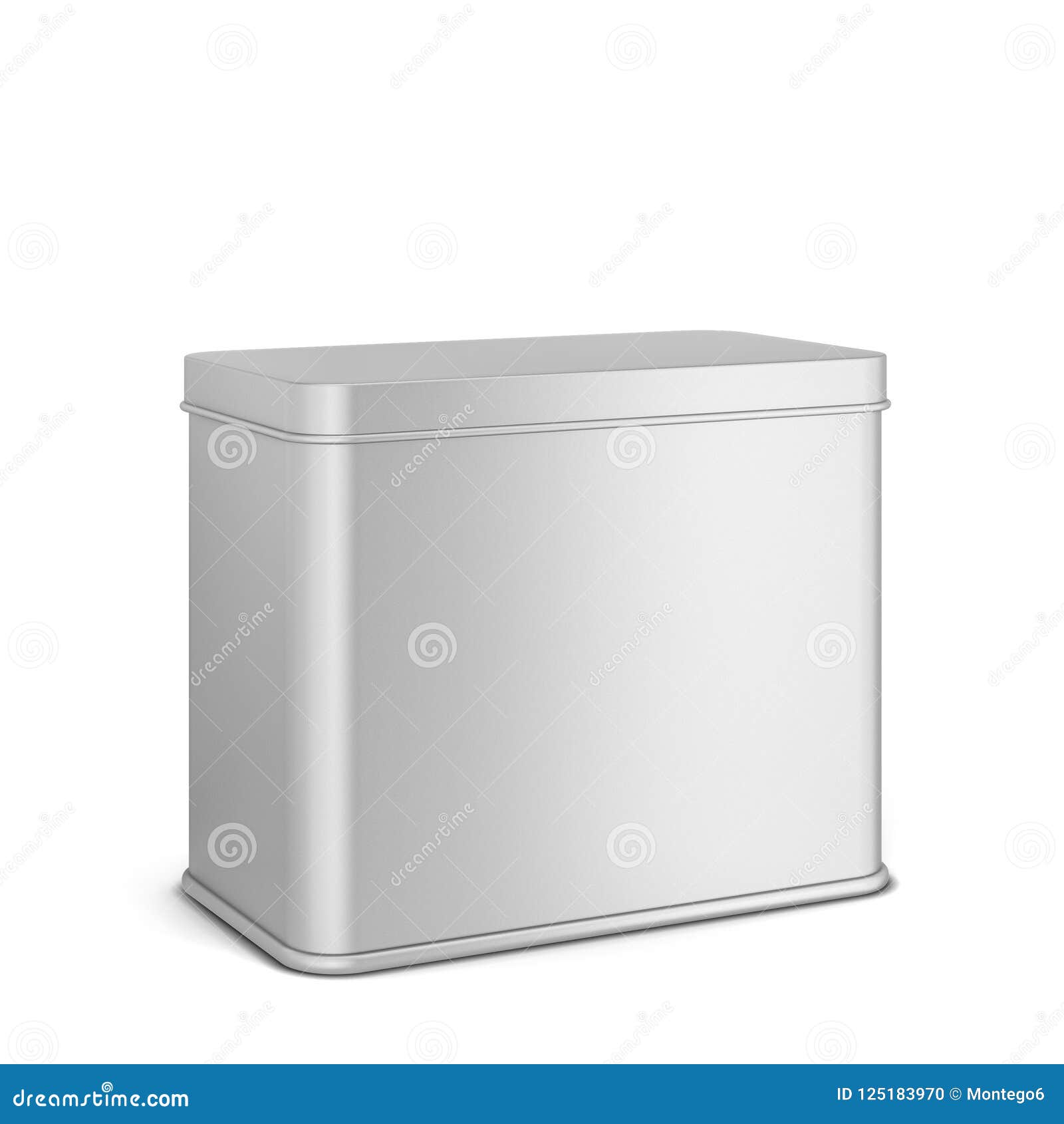 Rectangular Tin Can for Tea or Coffee Stock Illustration - Illustration ...