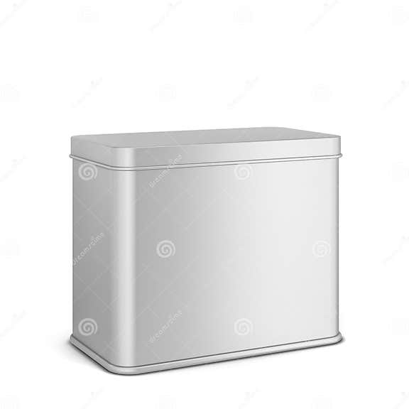 Rectangular Tin Can for Tea or Coffee Stock Illustration - Illustration ...