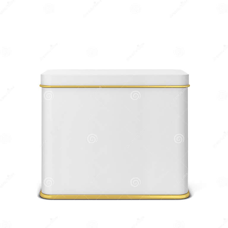 Rectangular Tin Can for Tea or Coffee Stock Illustration - Illustration ...