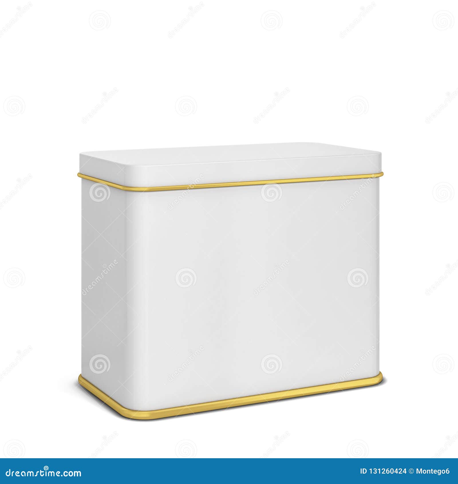 Rectangular Tin Can for Tea or Coffee Stock Illustration - Illustration ...