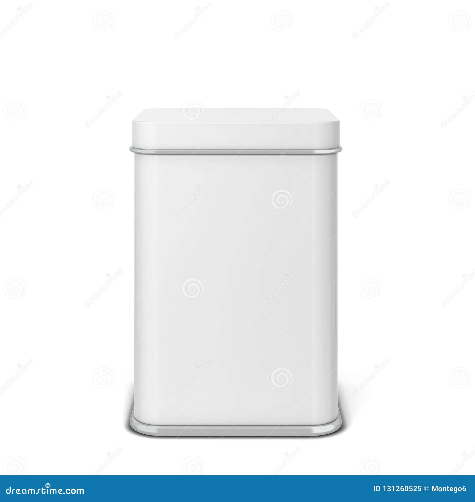 Rectangular Tin Can for Tea or Coffee Stock Illustration - Illustration ...