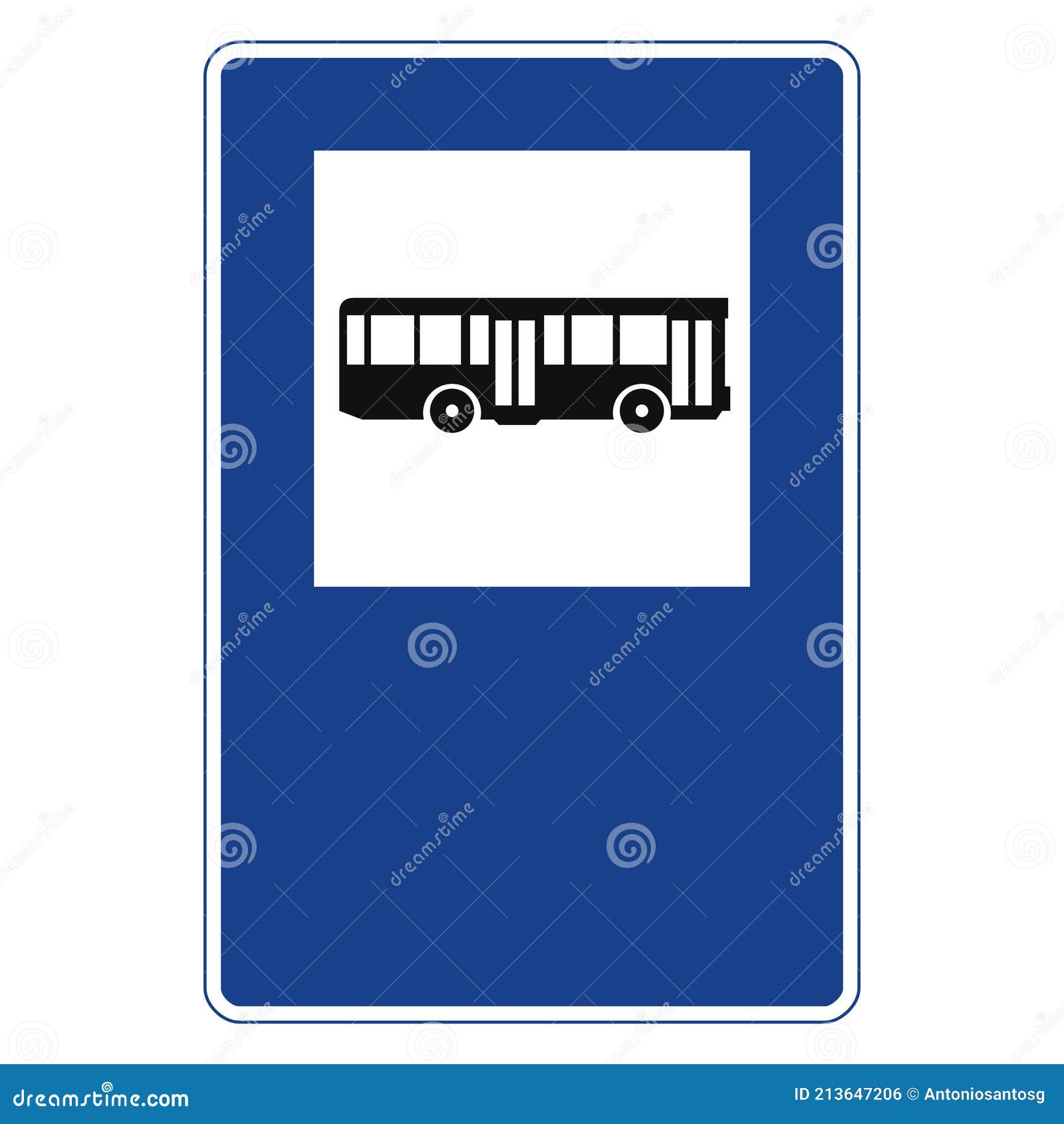 Rectangular Traffic Signal in Blue and White, Isolated on White ...