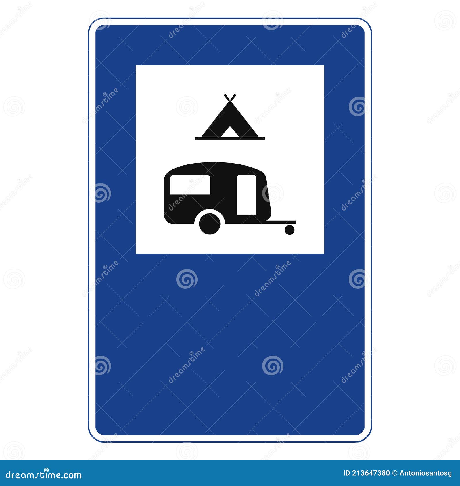 Rectangular Traffic Signal in Blue and White, Isolated on White ...