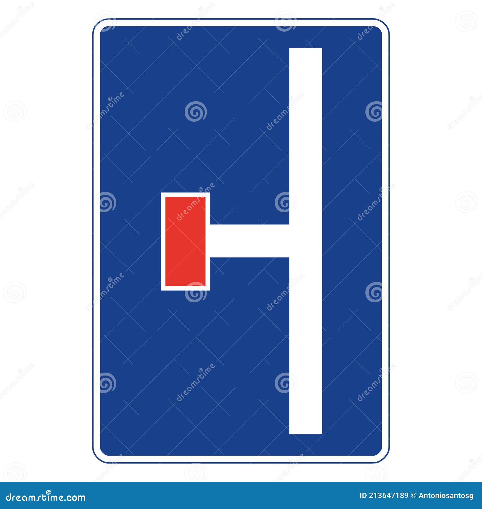 Rectangular Traffic Signal in Blue and White, Isolated on White ...